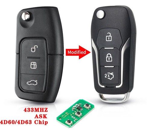 Fits Ford Fusion Mondeo Fiesta 433MHz 4D63/4D60 Complete Transponder ...