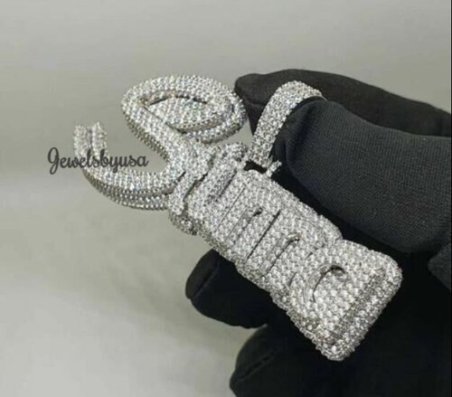 Customized "Stunna" Name Pendant 3.12ct Genuine Moissanite 925 Silver ...