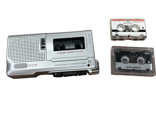 Sony M-560V Microcassette Voice Recorder & 2 Blank Tapes Working ...