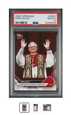 2025 Topps Now Pope Leo XIV #POPE1 PSA Graded Gem MT 10 Card | eBay