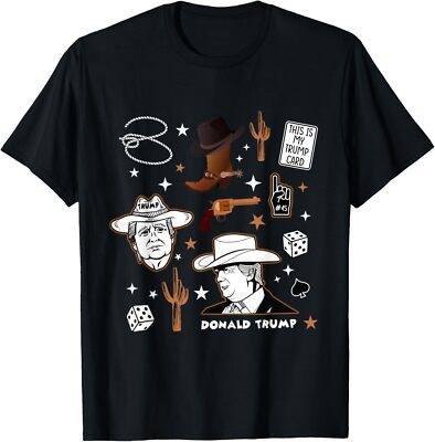 Trump Rodeo Cowboy American Bull Riding Patriotic Election Small, Black ...