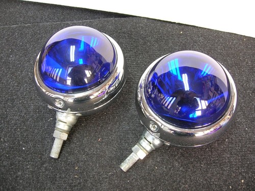 BLUE CHROME BOSCH FOG LIGHT LAMP VW BUG BUS PORSCHE 356 BMW MB VINTAGE ...