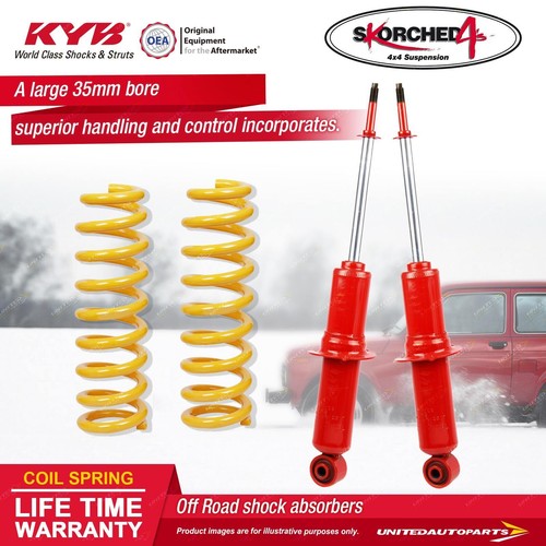 Fr KYB SKORCHED 4'S Shock Absorbers Raised King Springs for TOYOTA ...