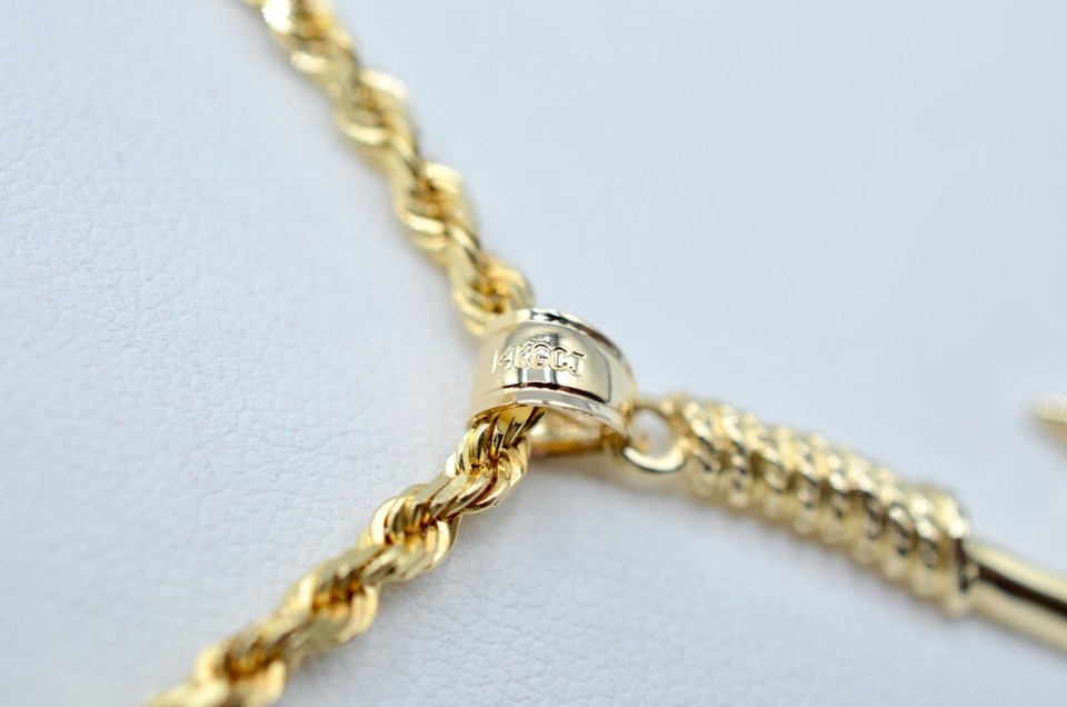 14k Gold Fish Hook Pendant And 14k Gold Rope Chain. | eBay