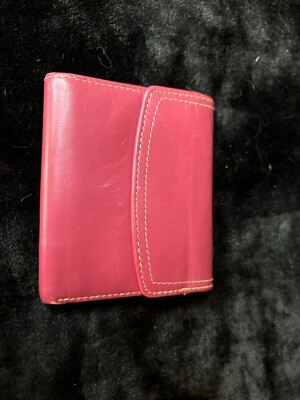 Buxton Red Leather Folding Wallet | eBay