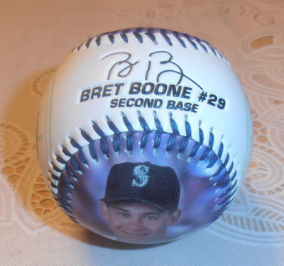 GORGEOUS VERY RARE BRET BOONE BASEBALL SEATTLE MARINERS FACIMILE SIGNED ...