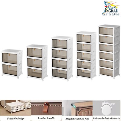 2/4/6 Tier Plastic Storage Drawers Box Tower Unit Stationery Organizer ...