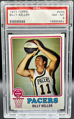 1973 Topps Basketball Billy Keller PSA 8 NM-MT Indiana Pacers Card #264 ...