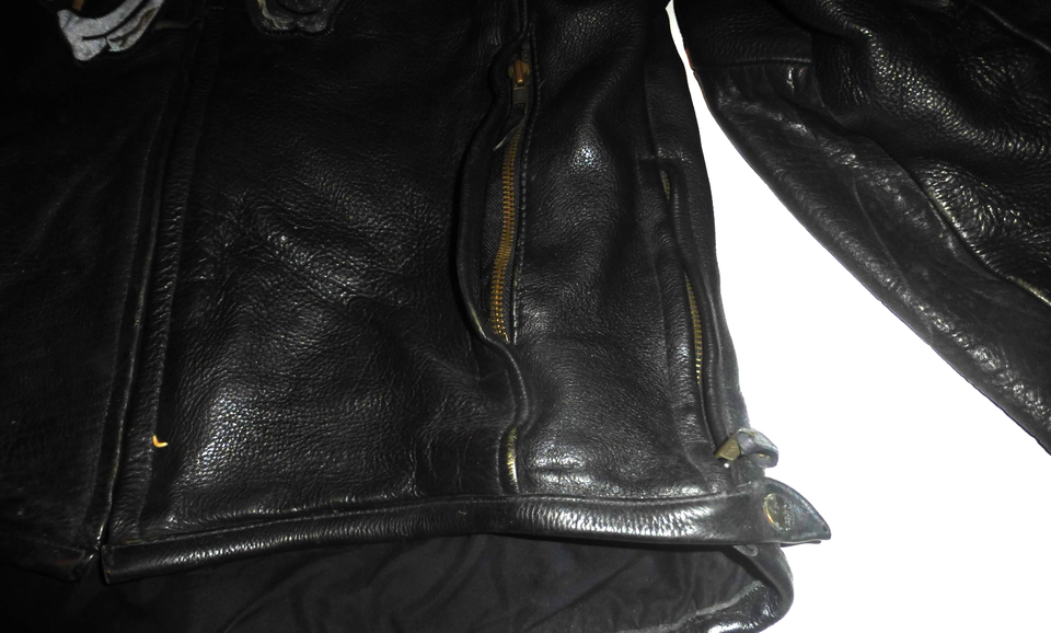 HEAVY Leather MOTORCYCLE JACKET Men's Leather Jacket LARGE Biker Jacket ...