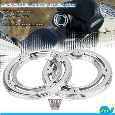 Chrome Rear Speaker Accent Fit For Harley Tri Street Road Glide FLHX ...