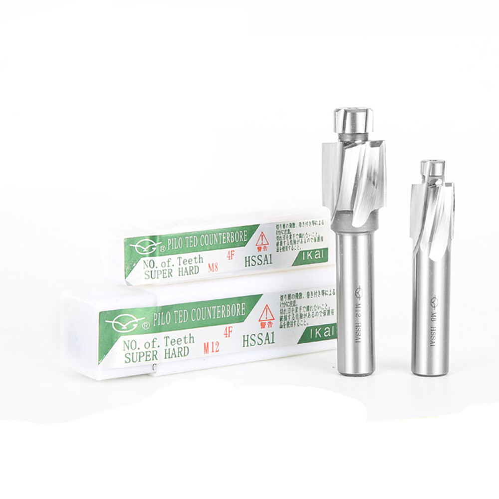 M3-M16 HSS End Mill Cutters Pilot Counterbore Mould Solid Slot Drill ...