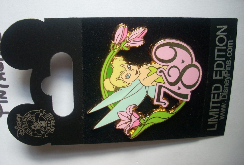 WDW Tinker Bell With Pink Flowers 7/8/9 Numbers 789 LE 1000 Disney Pin ...