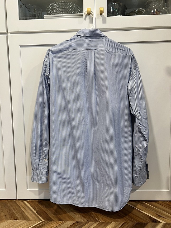 Ralph Lauren “Blaire” Shirt size L blue and white striped | eBay