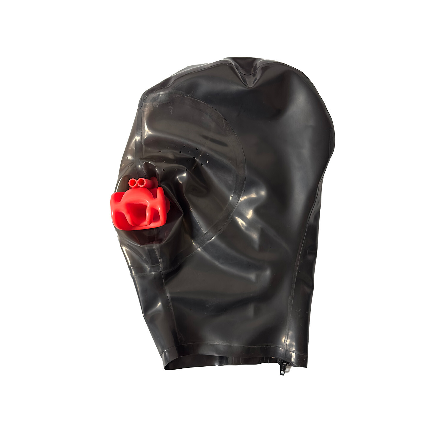 UK Latex Gummi Rubber Hood with Nose Tube Mouth gag Fetish BDSM ...