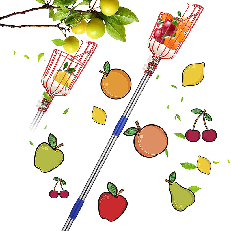 Stainless Steel Deep Basket Fruit Picker Head Catcher Apple Peach ...