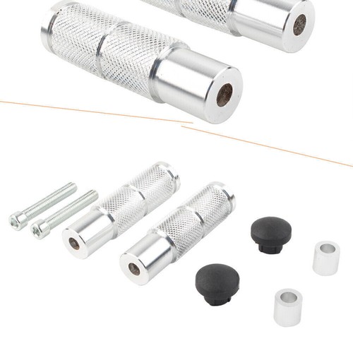 Silver CNC Universal Motorcycle Bike Foot Pegs Footpegs Rear Set Pedals ...