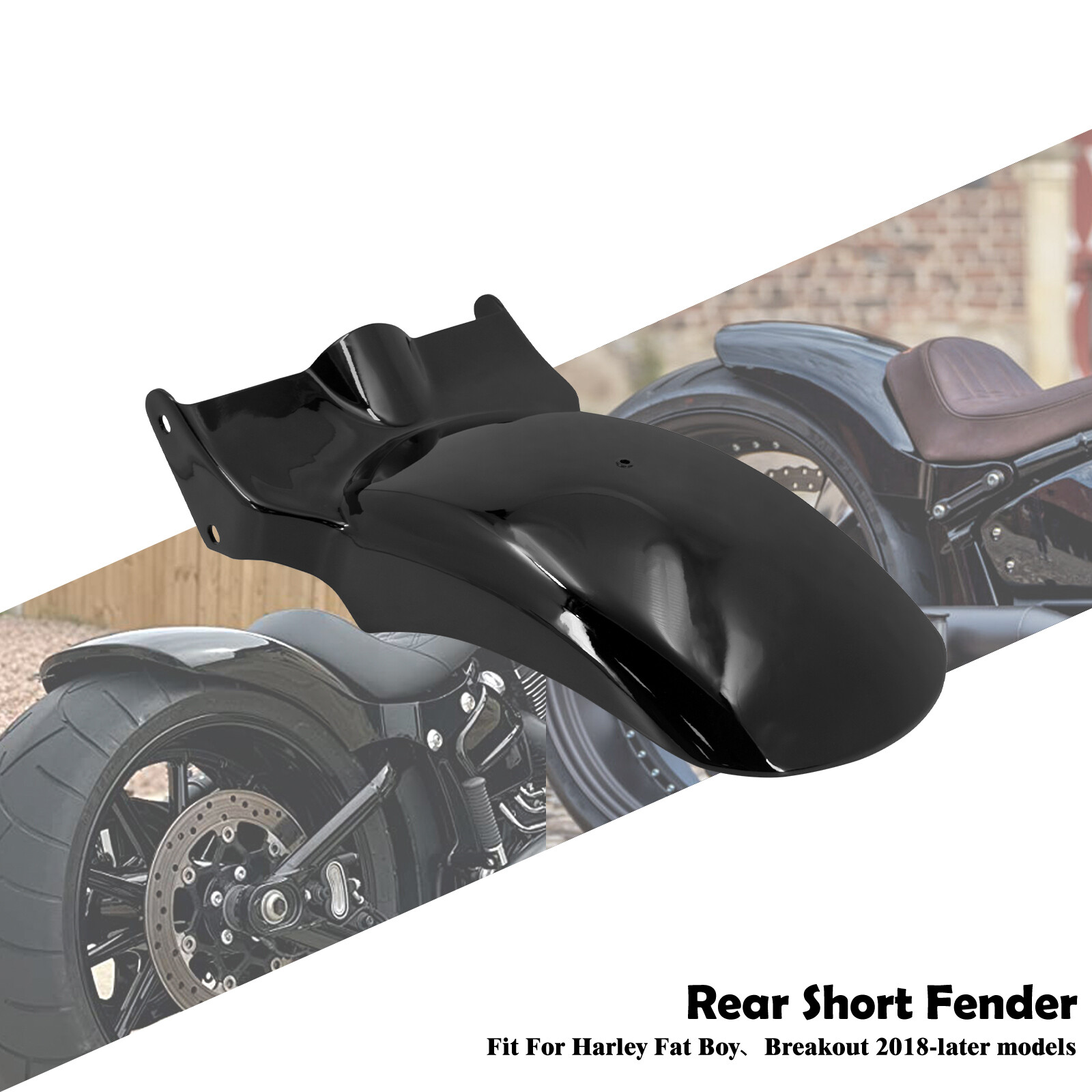 Short Fender Rear Mudguard Fits For Harley Fat Boy Breakout FLFB FXBR ...