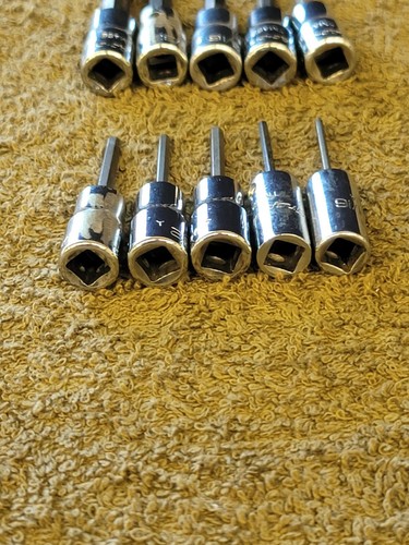 10 Snap-on Hex Bit Socket Sae Set 1/4" Drive TMA8E 7 6E 5E 4.5 4 3.5 3 ...