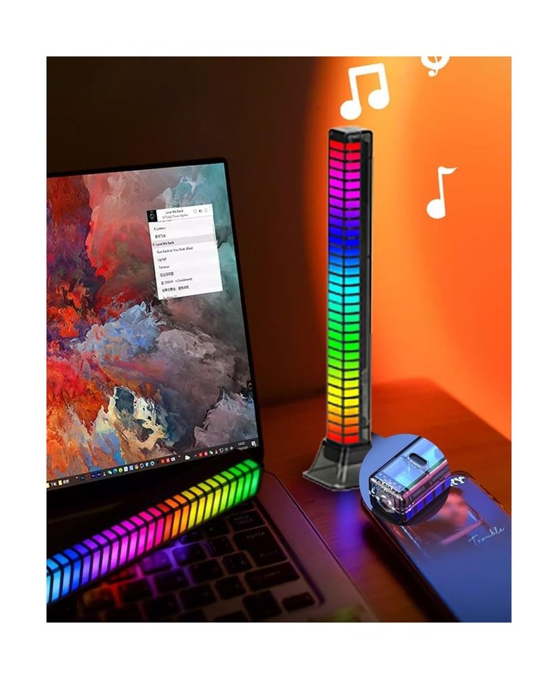 3D Music LED Bar - Rythm Light bar, Syncs with Music & Sound, Recha ...