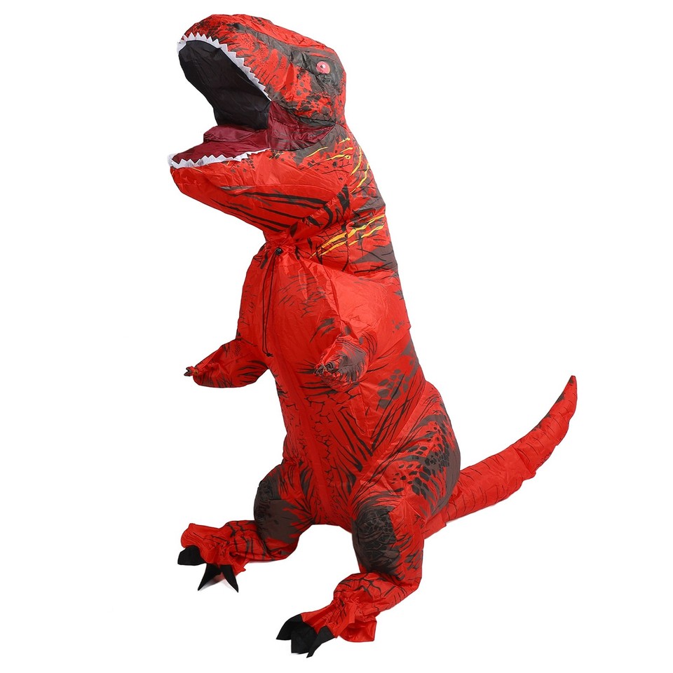 (Kid 120‑140cm Red)Dinosaur Costume T Rex Inflatable Dinosaur Blow Up ...