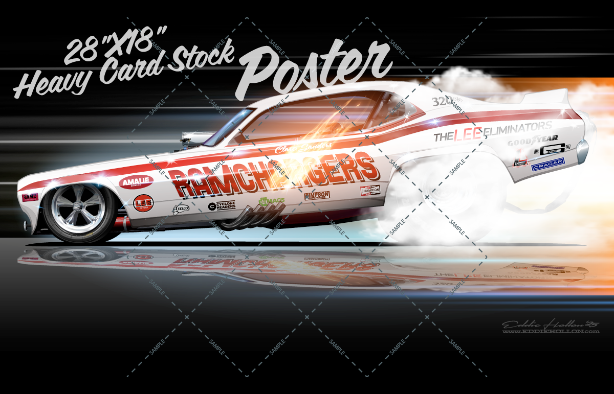 Clare Sanders RAMCHARGERS Nitro Funny Car LIT Poster-Banner Print-104 ...