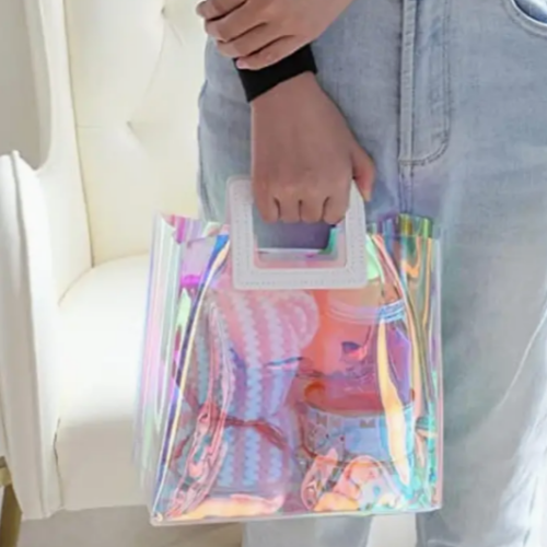 Laser Tote Gift Bag Purse Handbag Clear See Through Jelly Colorful PVC ...