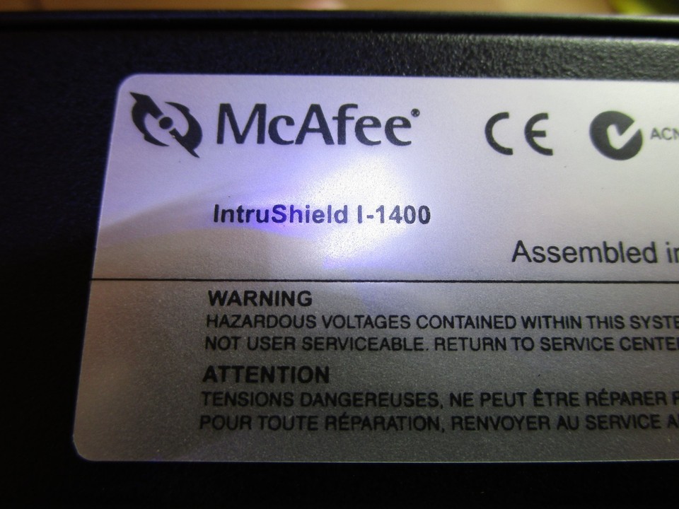 McAfee IntruShield I-1400 4-Port 200Mbps IPS Firewall Network Security Platform | eBay