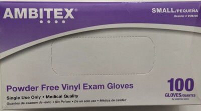 AMBITEX Vinyl Powder Free Exam Glove Medium VSM200 - 1000CT (/GM3-4094 ...