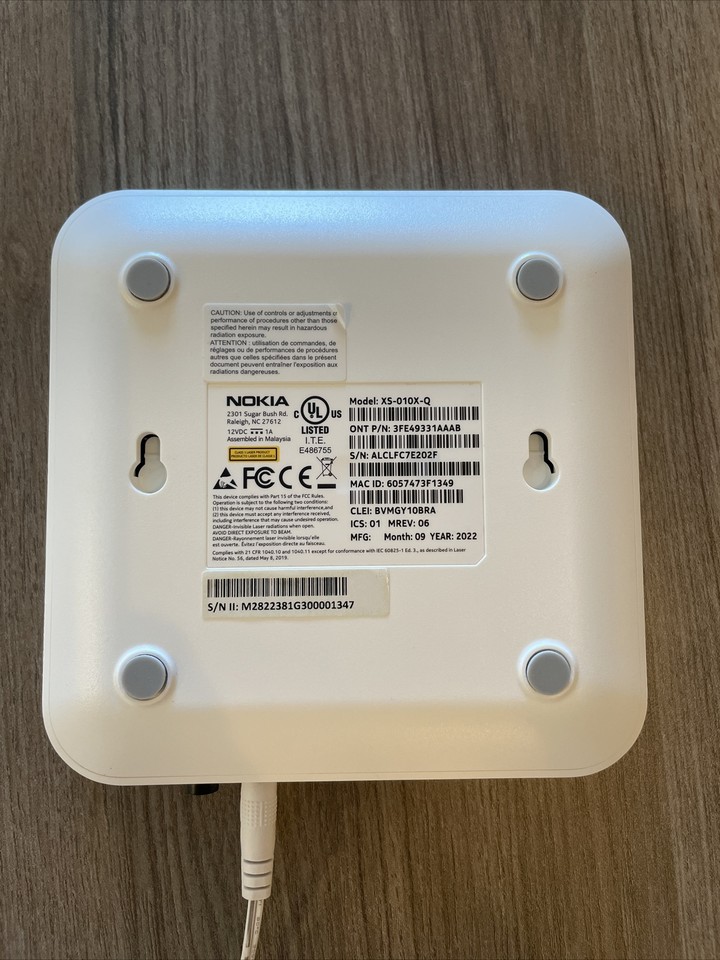 Nokia XS-010X-Q Optical Network Terminal ONT Ethernet WAN LAN Modem ...