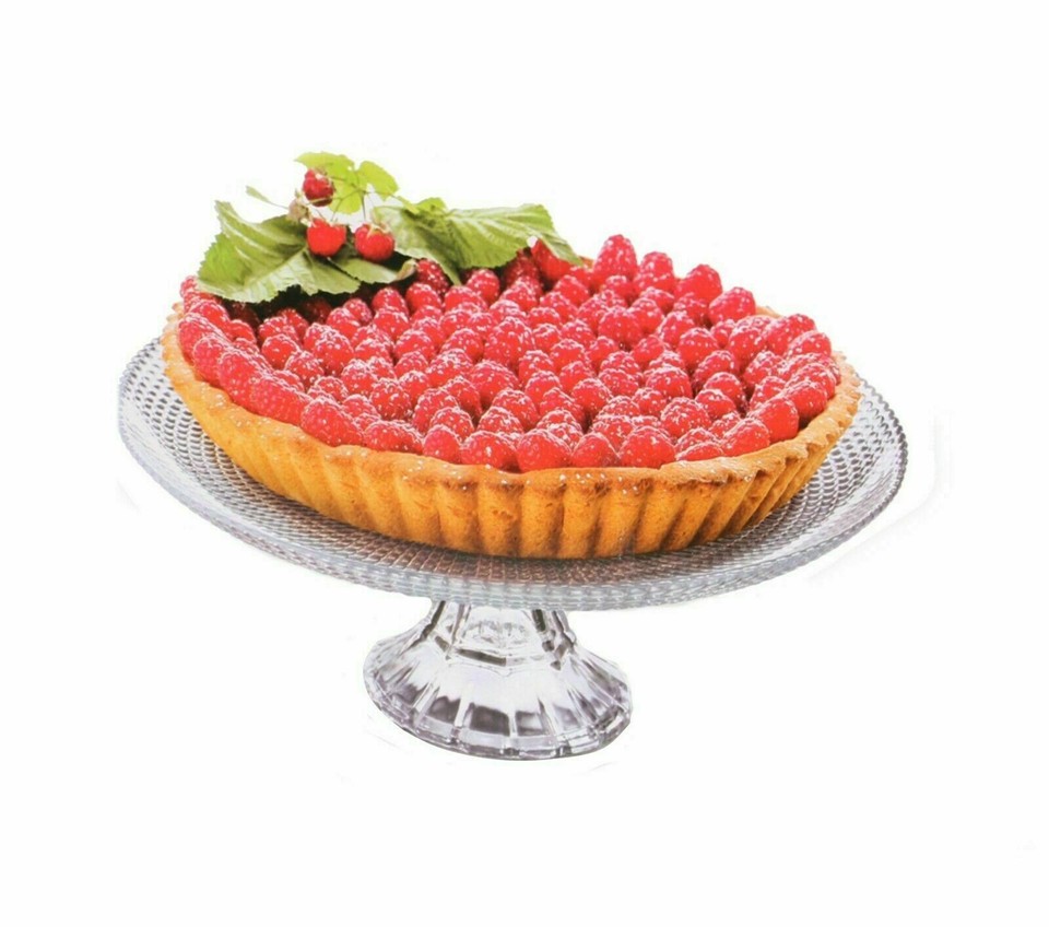 Rustic 27cm Glass Muffin Cup Cake Tart Plate Party Cloche Display Stand ...