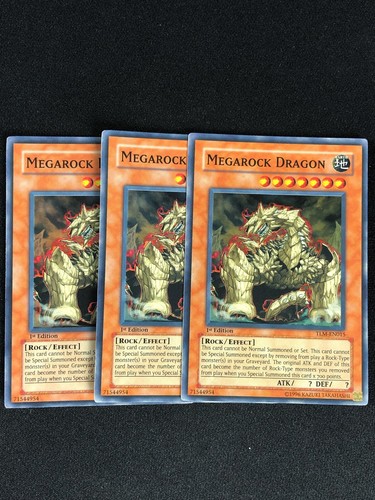 YUGIOH MEGAROCK DRAGON TLM-EN015 1ST SUPER HP/CREASES X3 | eBay