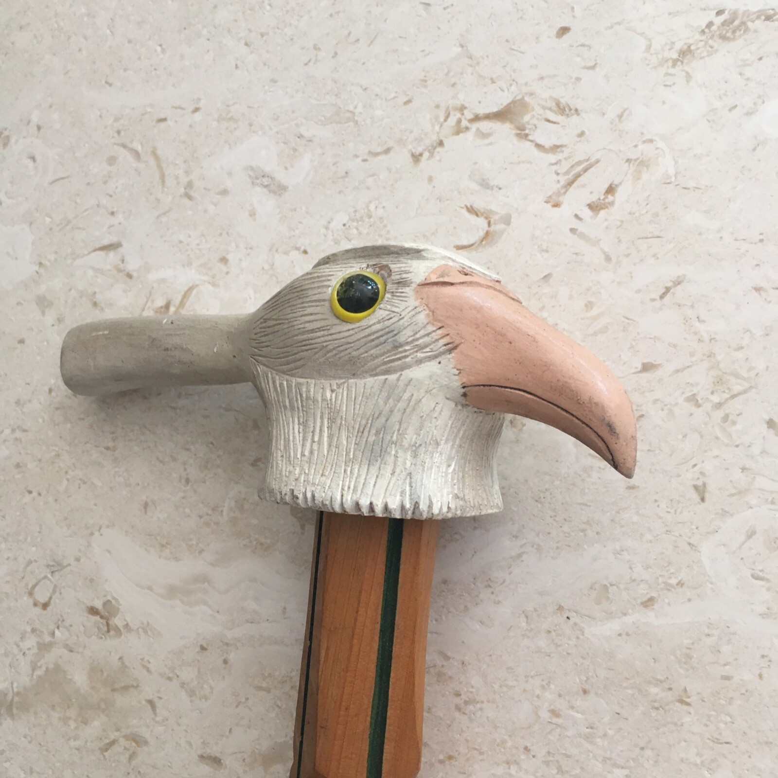 Vintage Carved Wood Bird Handle Walking Stick / Cane… - Gem