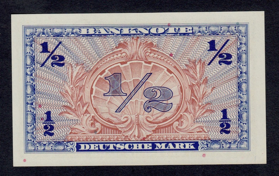 GERMANY FEDERAL REPUBLIC 1/2 DEUTSCHE MARK 1948 PICK # 1a AU. | eBay