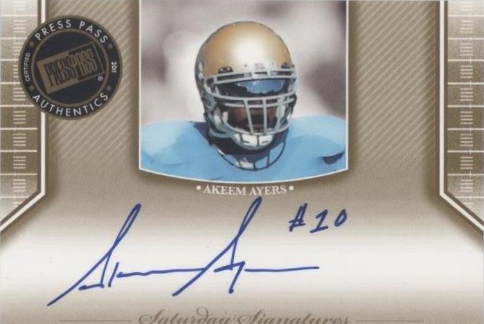 2011 Press Pass Legends - Saturday Signatures Akeem Ayers #SS-AA (AU ...