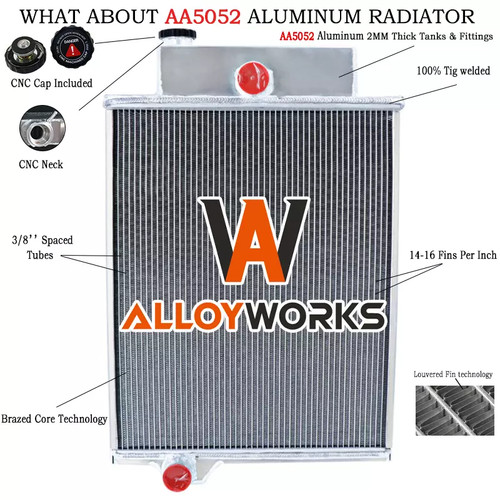4 Row Aluminum Tractor Radiator Fit John Deere 4000 4020 Gas Diesel ...