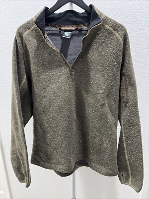 Kuhl Thor Thermokore Sweater Mens XL Brown Wool Blend 1/4 Zip Pullover ...