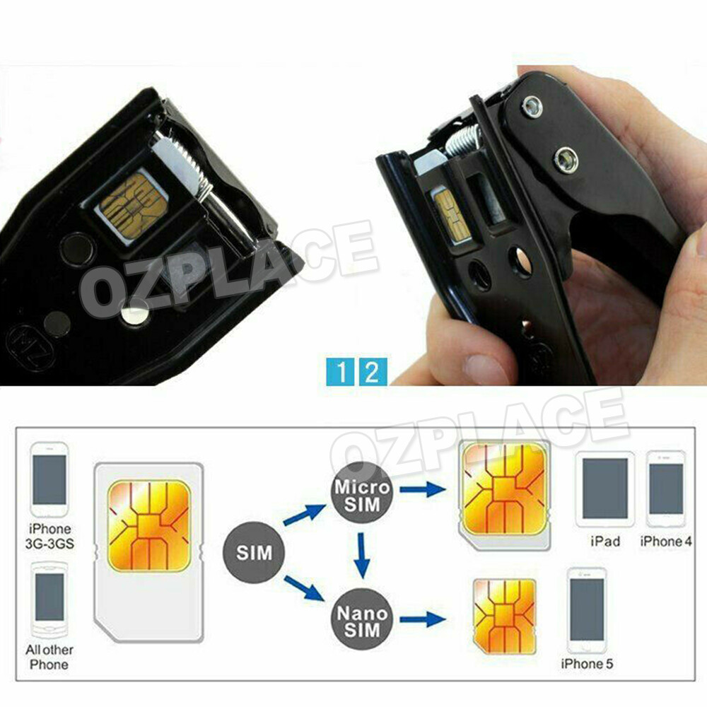 Universal Black Dual Nano Micro SIM Card Cutter Punch Smartphone Card ...