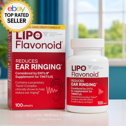 Lipo Flavonoid Reduces Ear Ringing Tinnitus 1,000 mg, 100 Caplets - Exp ...