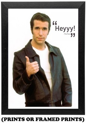 The Fonz Henry Winkler "Ayyy!"Happy Days Tv Show A4 A3 Print/Framed ...