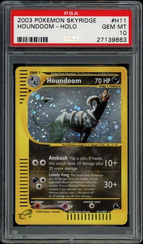 PSA 10 GEM MINT Houndoom 2003 #H11/H32 Skyridge Holo Rare Graded ...