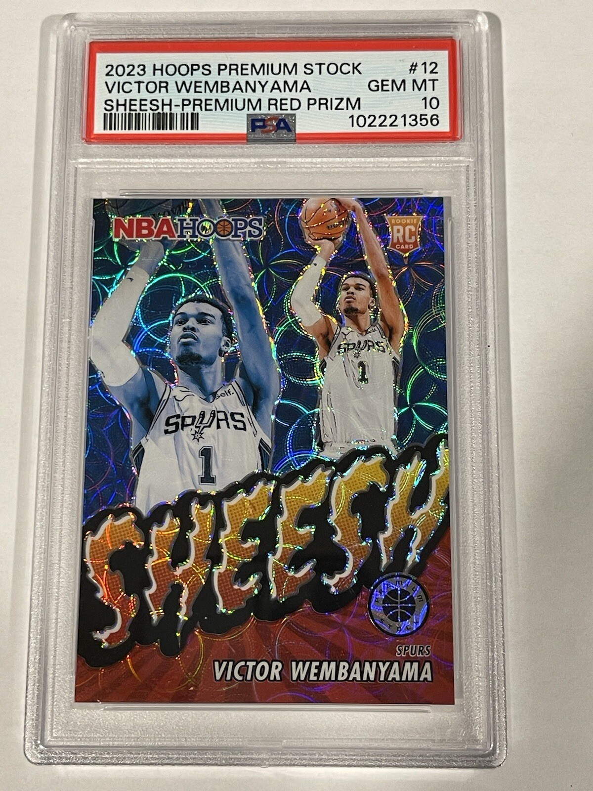 Victor Wembanyama 2023 Hoops Premium Stock #12 Sheesh - Premium Red /88 ...