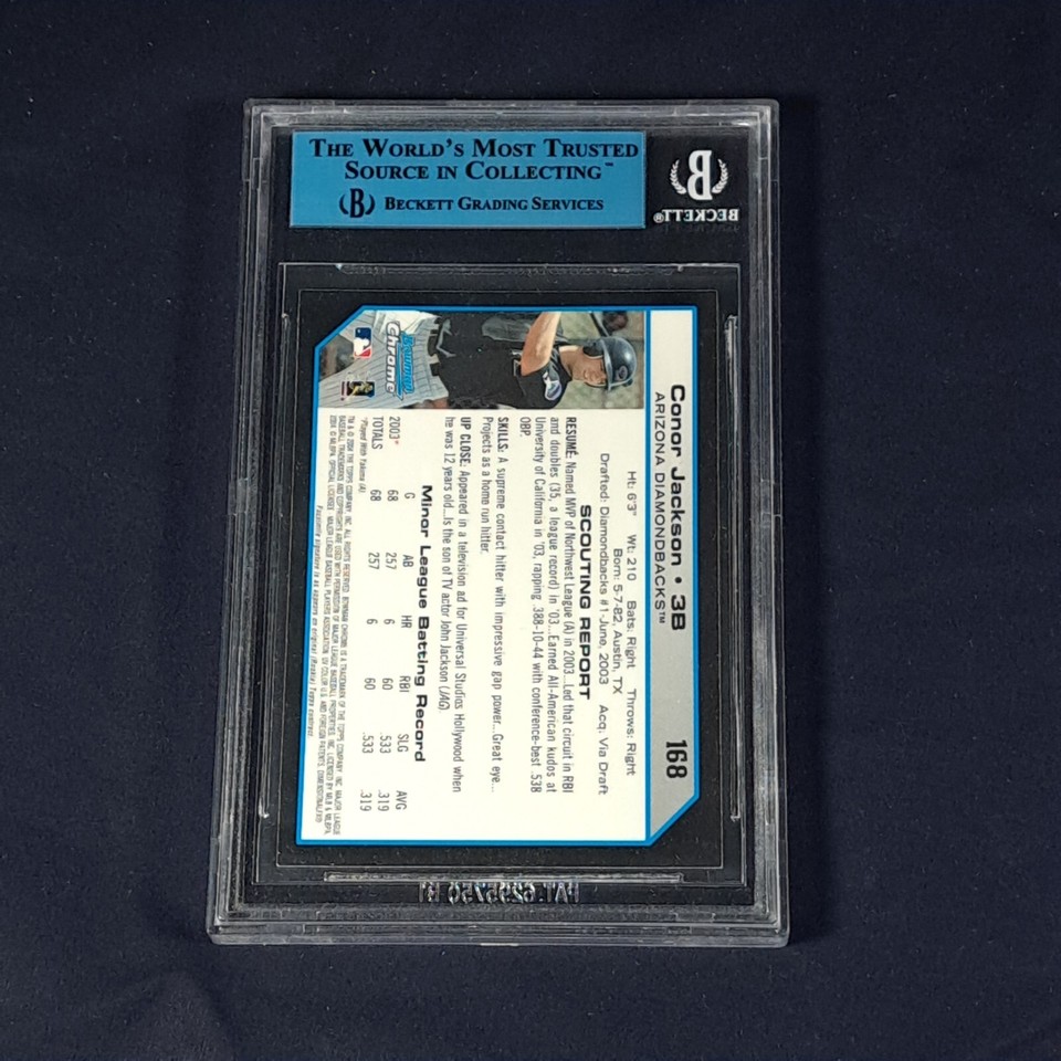 Conor Jackson Signed 2004 Bowman Chrome JSA BGS Card #168 Diamondbacks ...