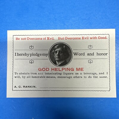 Pledge Card Abstain From Drinking Alcohol Women’s Temperance Union ...