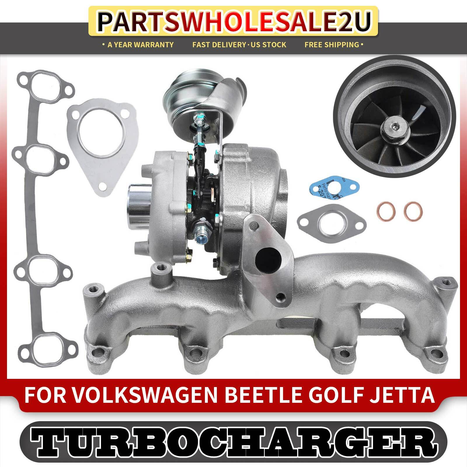 Turbocharger for Volkswagen Beetle Golf Jetta 1998-2004 1.9L Diesel ...