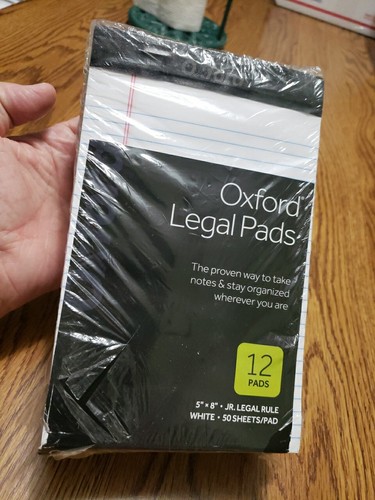Oxford 5 X 8 Legal Pads, 12 Pack, Narrow Ruled, White Paper, 50 Sheets ...