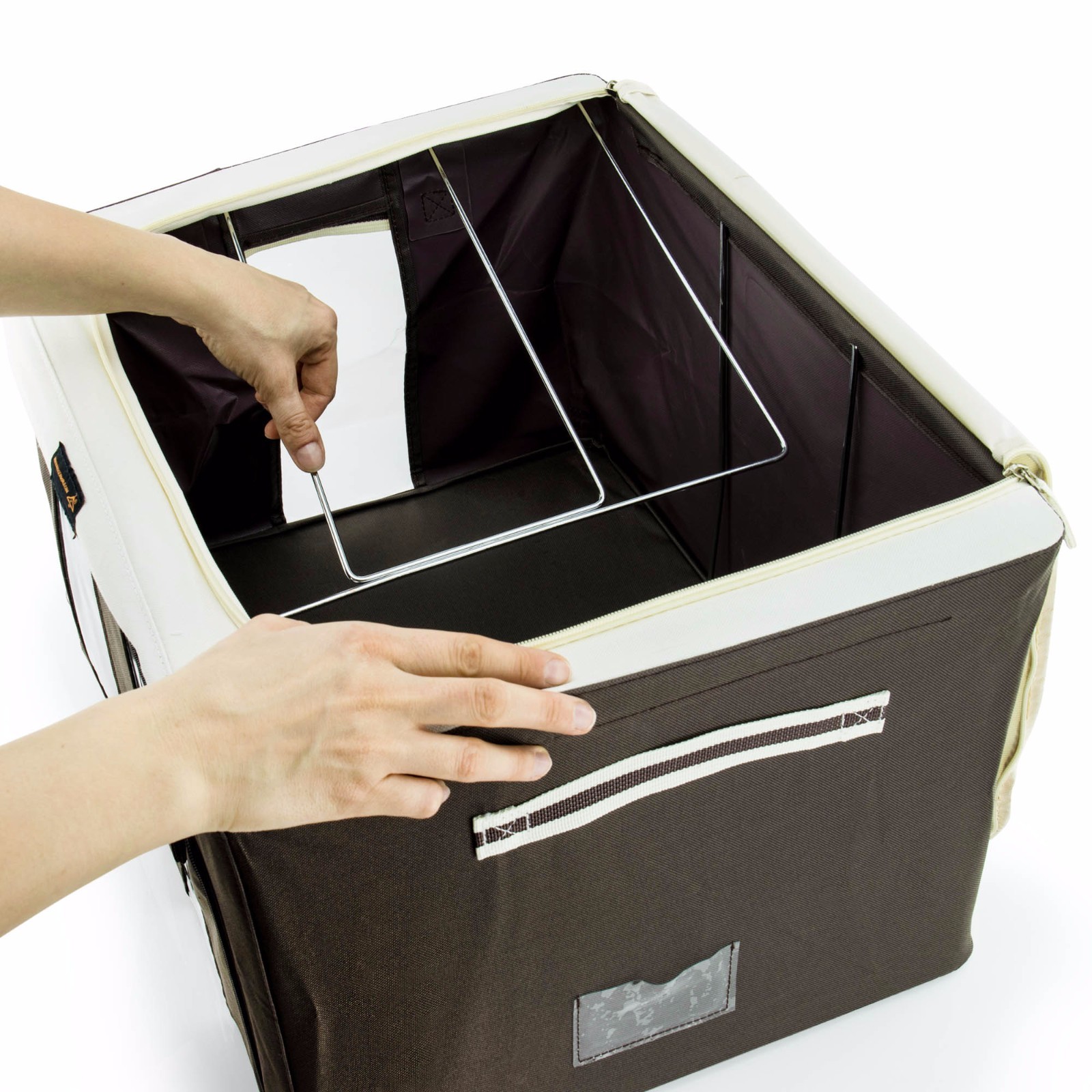 Foldable Storage Box Single Brown Breathable Stackable Organiser with ...