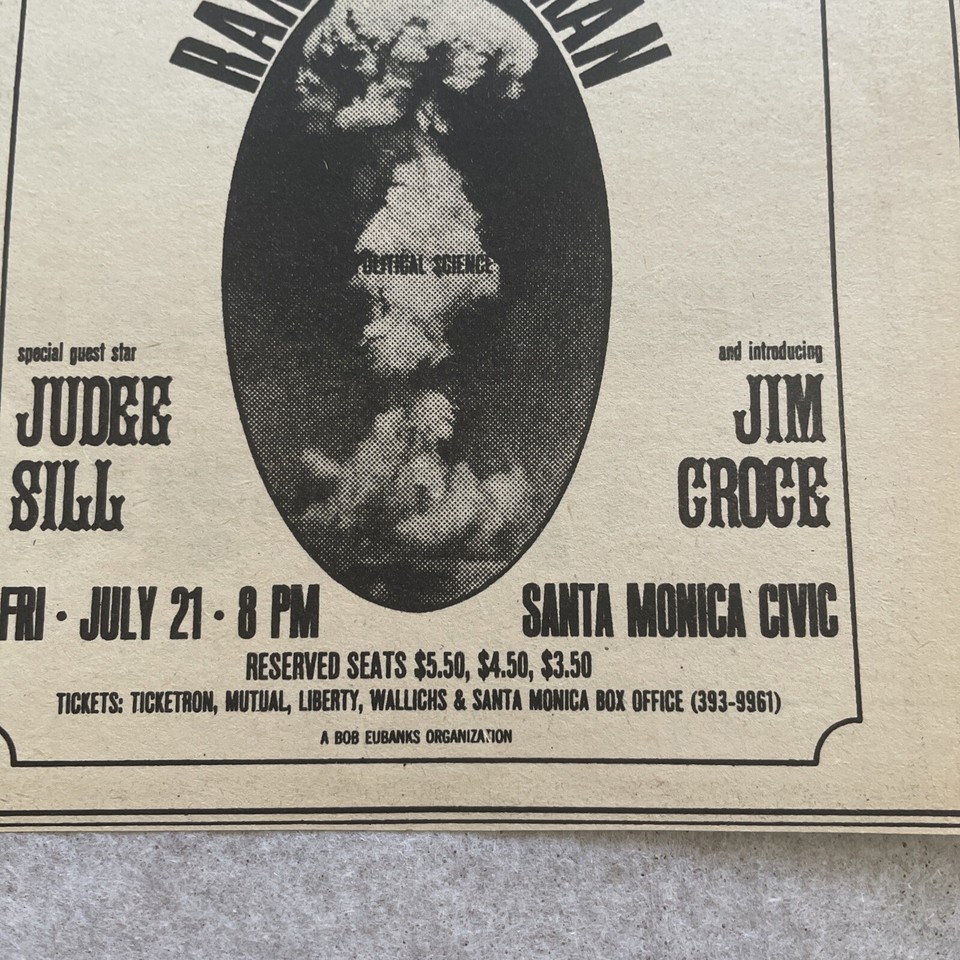 1972 Randy Newman, Jim Croce , Judee Sill, Santa Monica Civic, Concert ...