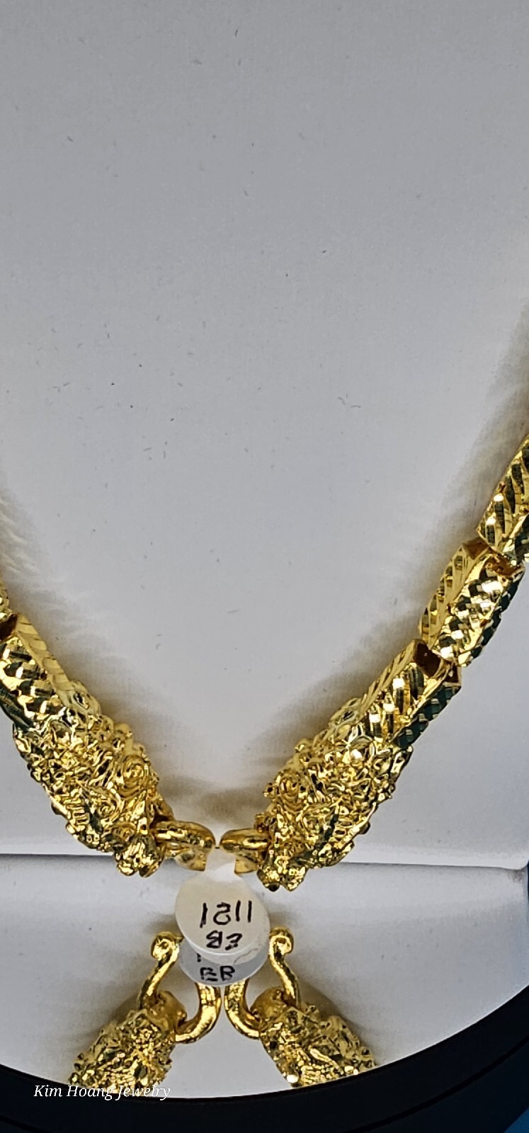 9999 Solid 24k Gold Dragon Pillar Cable Necklace 27" 235 Grams Handmade ...