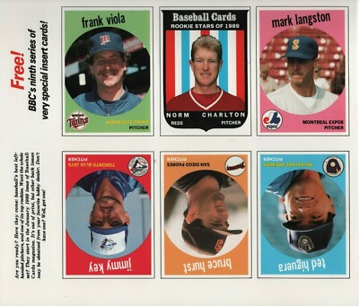 1989 SCD MLB Frank Viola, Mark Langston Uncut Card Sheet 111821DMTFR-3 ...