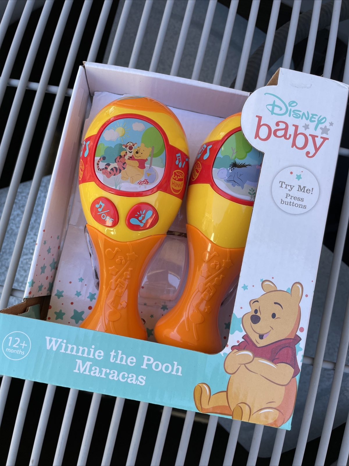 Disney Baby Winnie The Pooh Maracas Light up Sing Along Rattles 12 ...